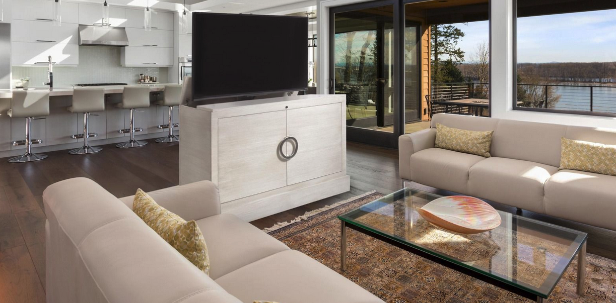 Elevate Your Home Decor with the Clubside in Coral Beach Finish TV Lift ...